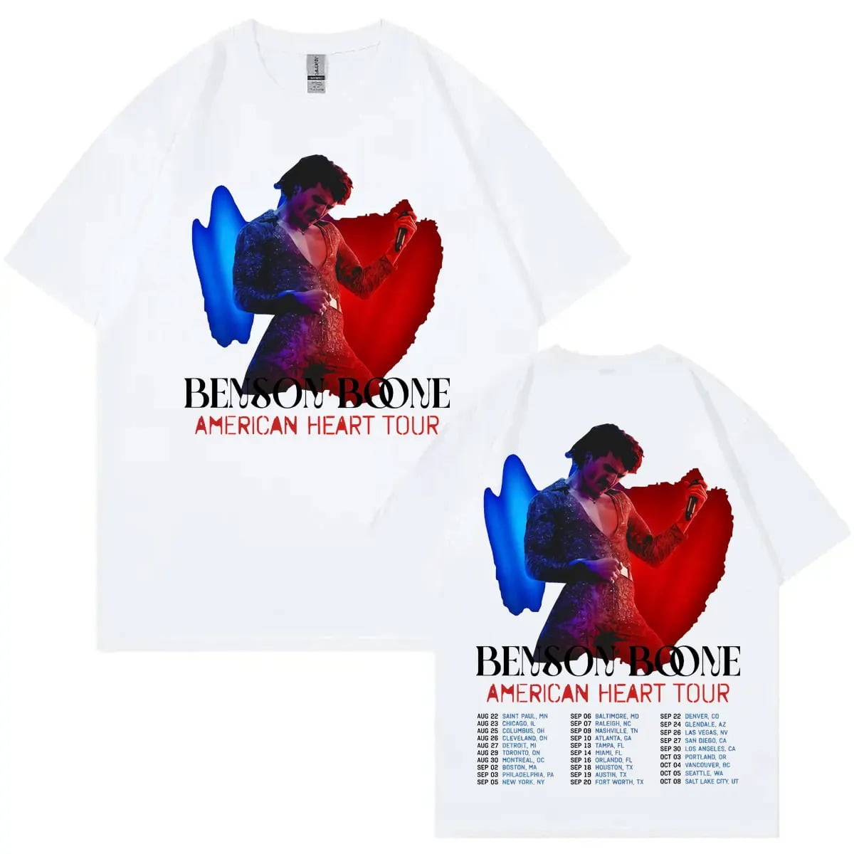 2 Sides Singer Benson Boone American Heart World Tour 2025 Unisex ...