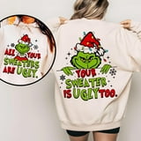 2 Sides Your Is Ugly Too, Mean Guy Christmas Movies Shirt, Retro Merry ...