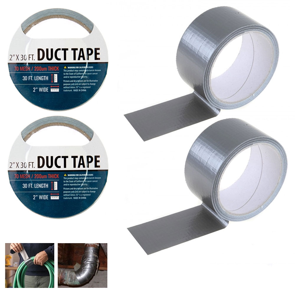 2 Silver Duct Tape Rolls Box Sealing Packaging Packing Carton 2 x 10 ...