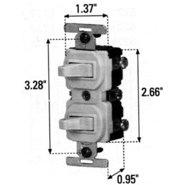 2-Single Pole Switch - White - Walmart.com