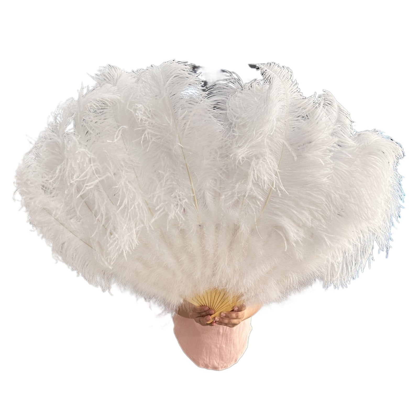 2 Size Retro Large Ostrich Feather Fan Red Dance Fans Party Wedding ...