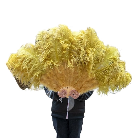 2 Size Retro Large Ostrich Feather Fan Red Dance Fans Party Wedding ...