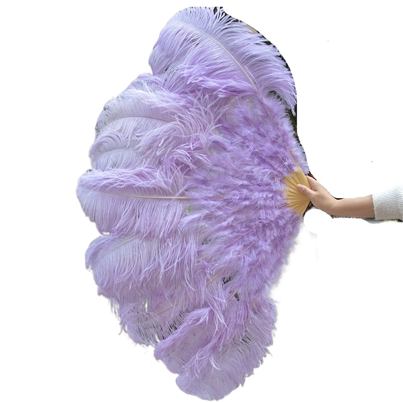 2 Size Retro Large Ostrich Feather Fan Red Dance Fans Party Wedding ...