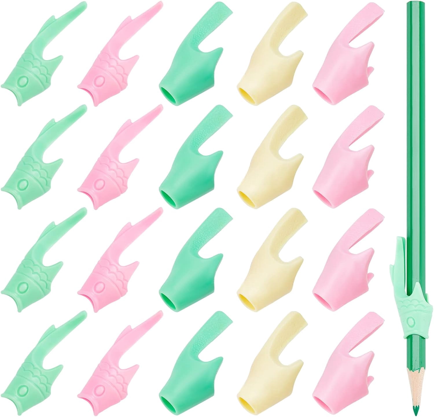 2 Sizes 60pcs Pencil Handwriting Grips Pen Grippers Pencil Cushion Pen