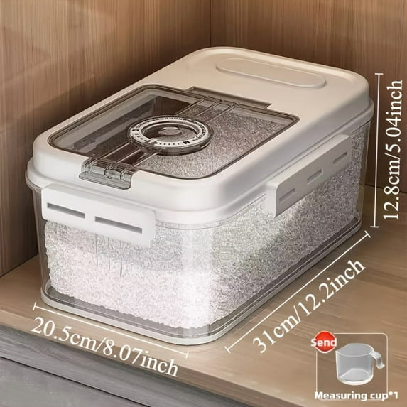 2 Sizes Airtight Food Storage Containers Set - 10.8L & 7.8L, PET Square ...