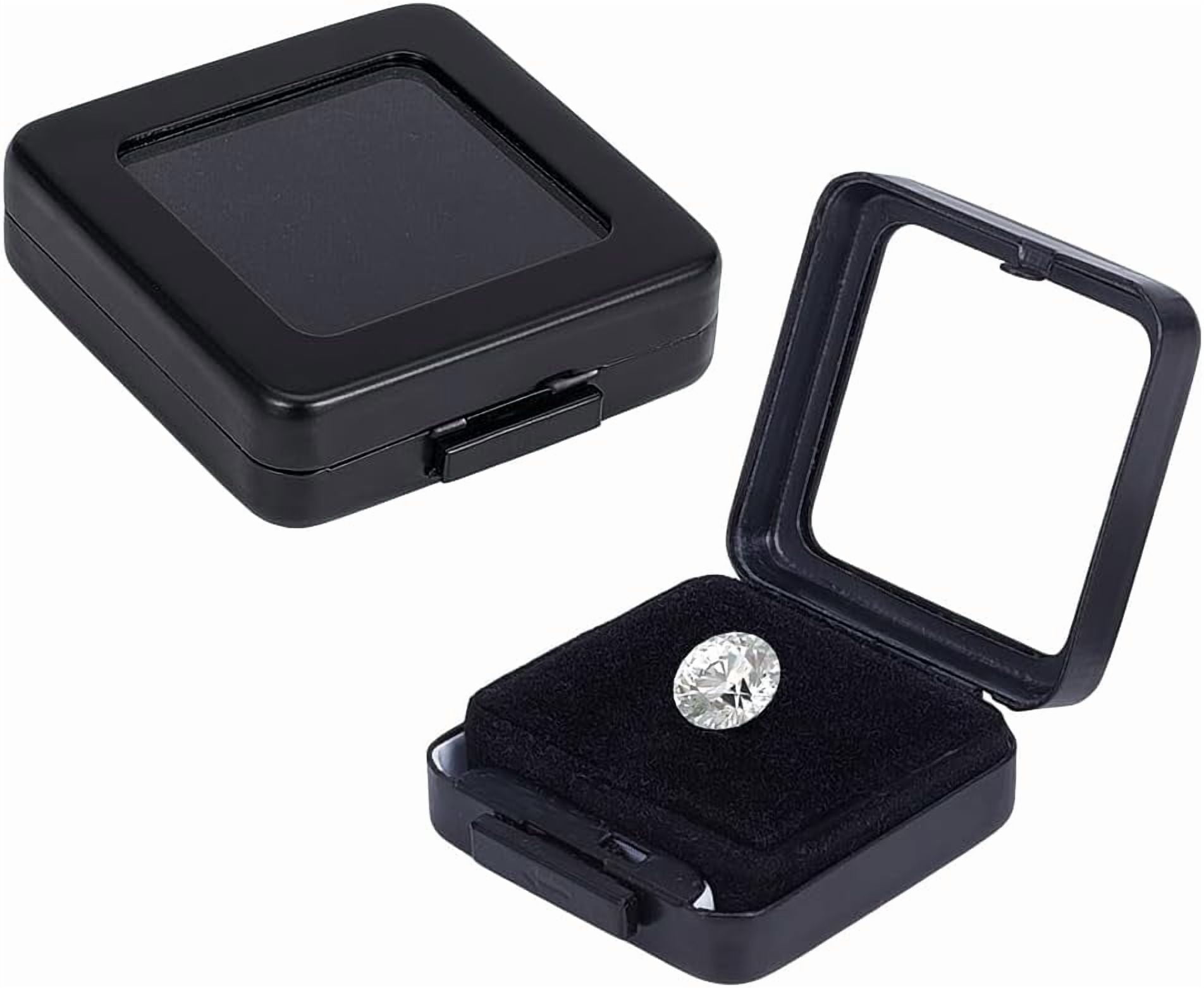 2 Sizes Gemstone Display Boxes Small Black Loose Diamnond Gemstone ...
