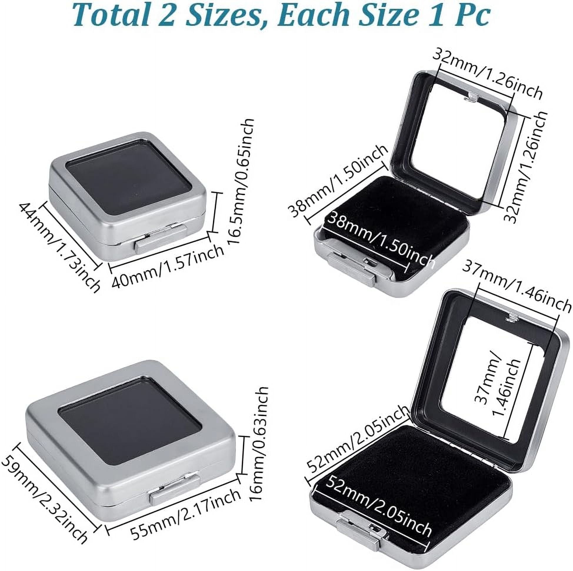 2 Sizes Gemstone Display Boxes Small Silver Loose Diamnond Gemstone ...