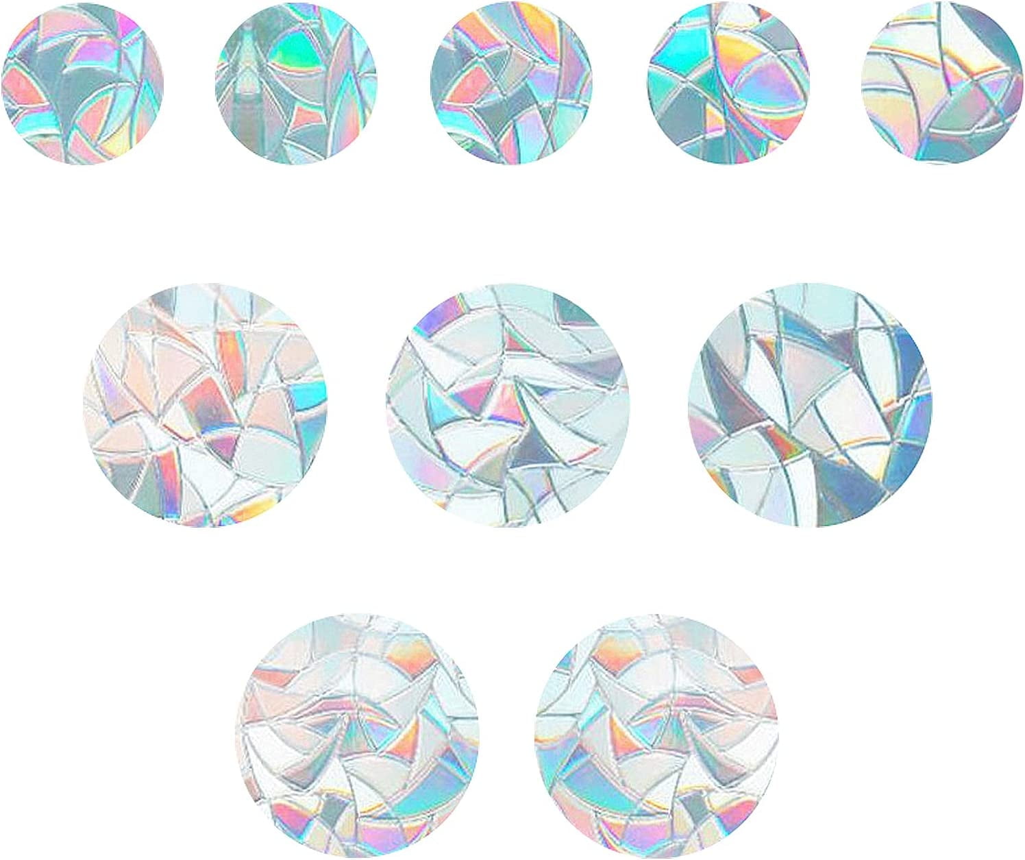 2 Sizes Large Circle Window Clings Static Rainbow Glass Stickers Window ...