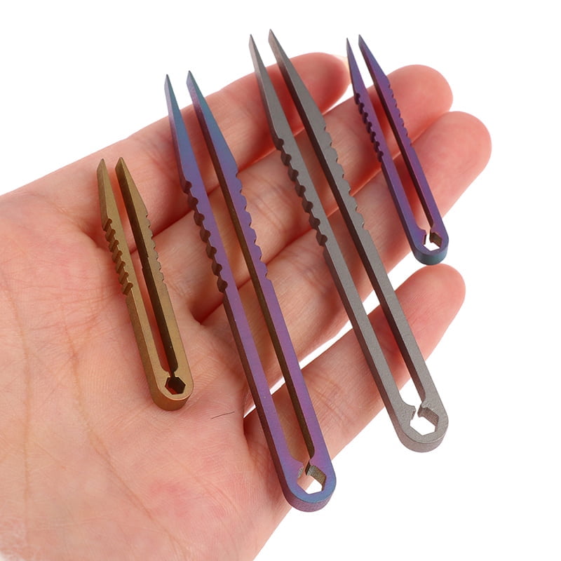 2 Sizes TC4 Clip Titanium Tweezers Pick Up Clamping EDC Multipurpose ...