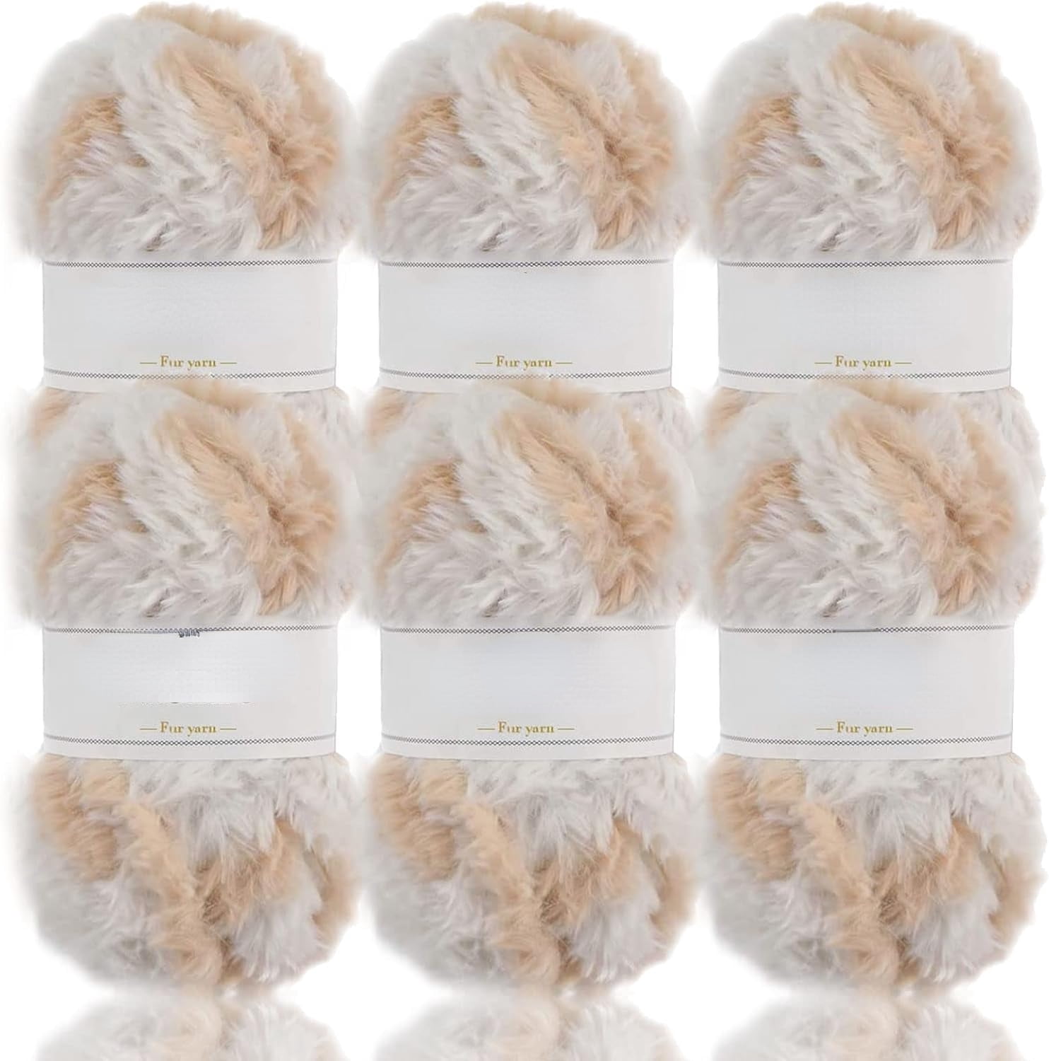 2 Skeins /6 Skeins Super Soft Fur Yarn Chunky Fluffy Faux Fur Yarn ...