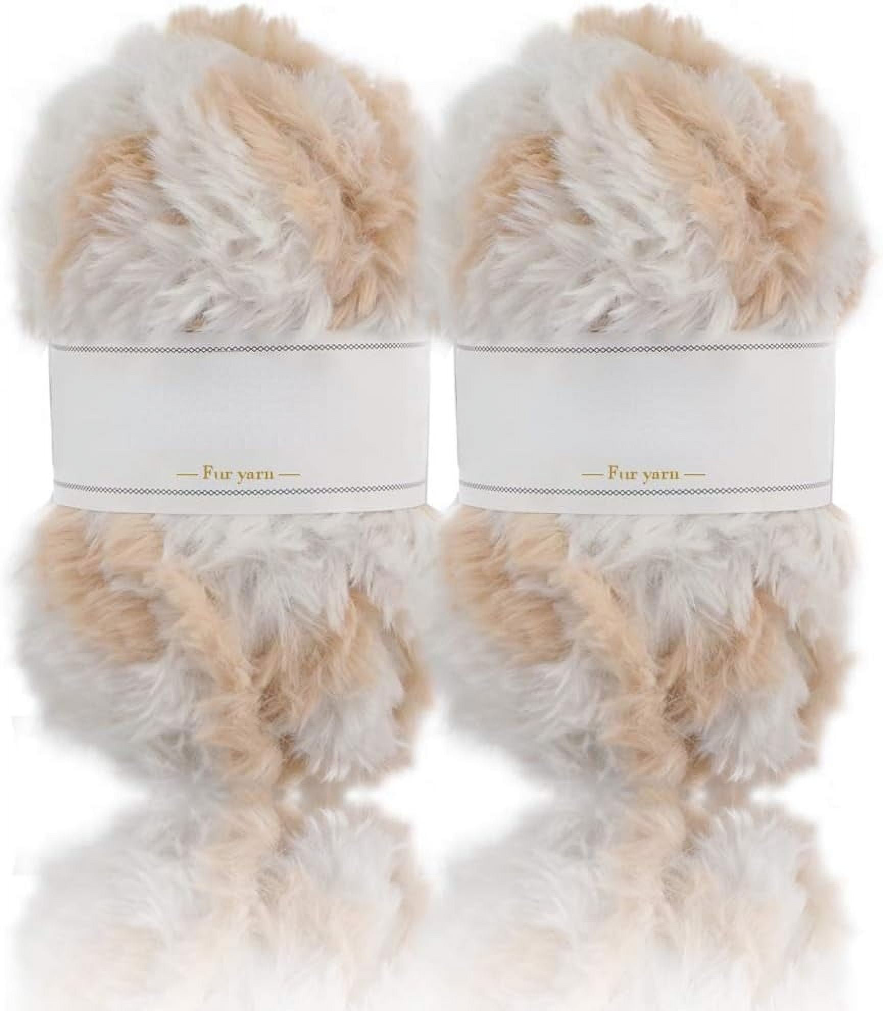 2 Skeins /6 Skeins Super Soft Fur Yarn Chunky Fluffy Faux Fur Yarn ...