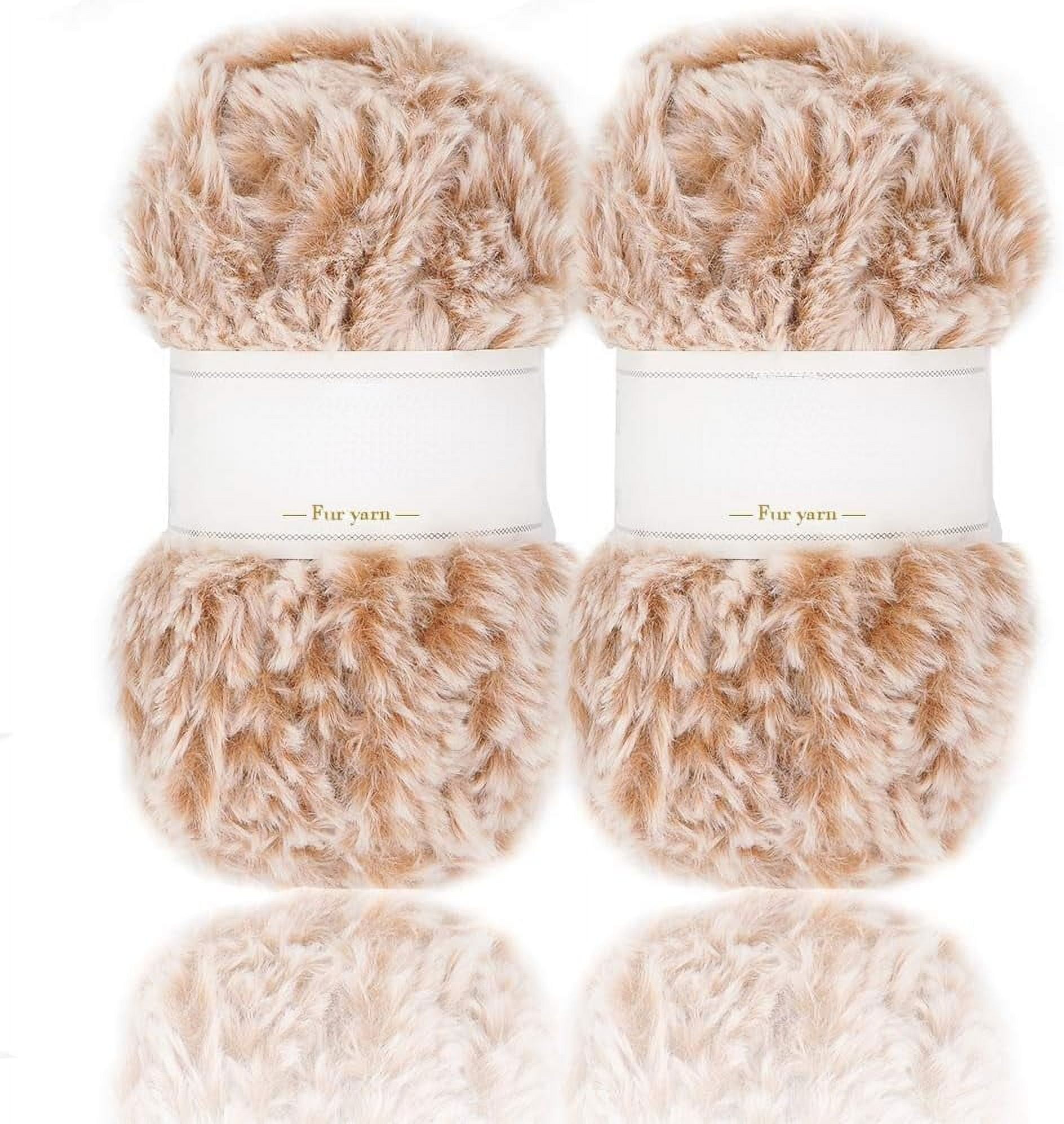 2 Skeins /6 Skeins Super Soft Fur Yarn Chunky Fluffy Faux Fur Yarn ...