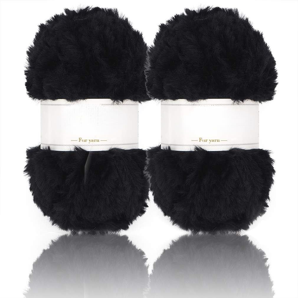 2 Skeins /6 Skeins Super Soft Fur Yarn Chunky Fluffy Faux Fur Yarn ...