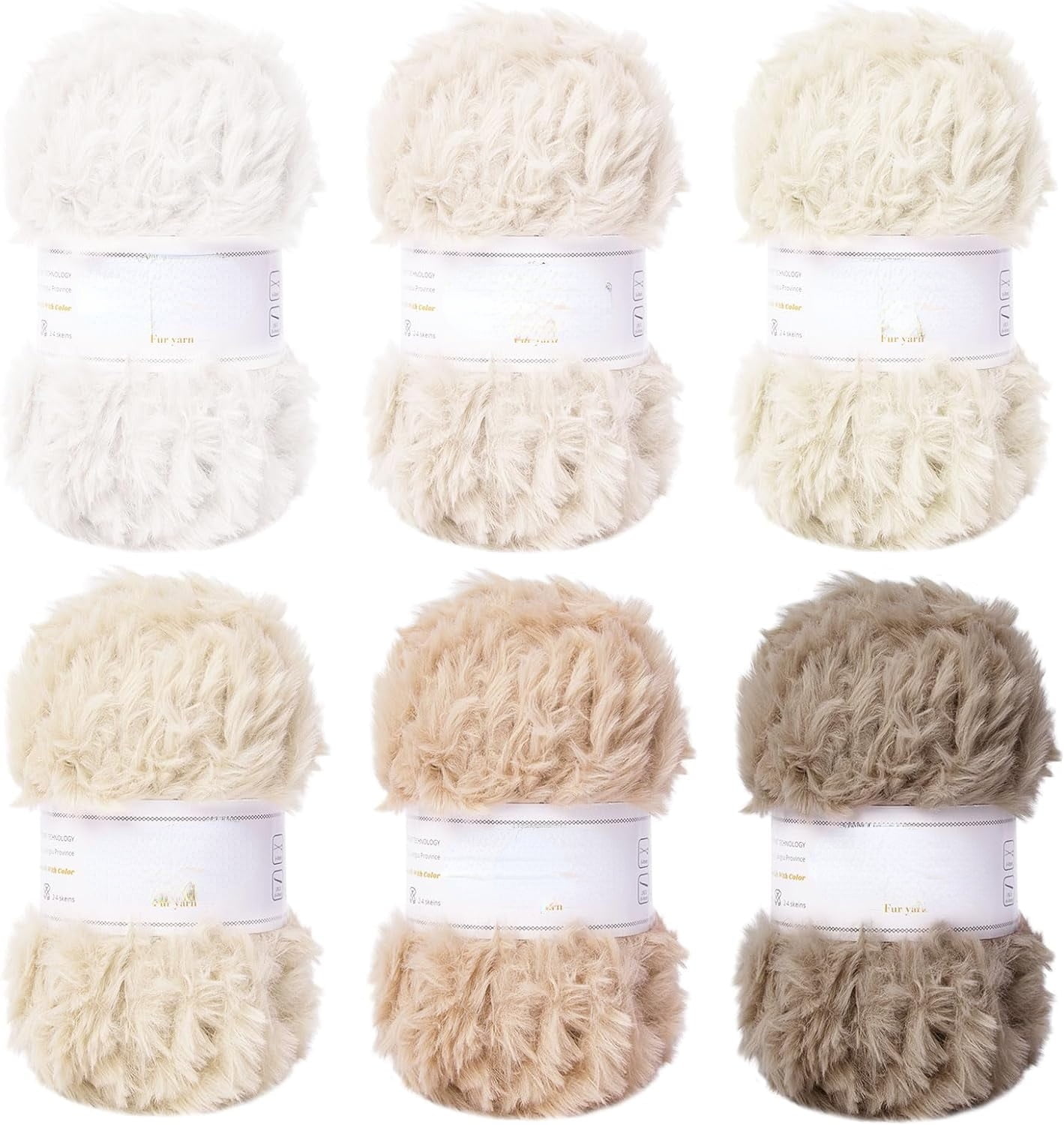 2 Skeins /6 Skeins Super Soft Fur Yarn Chunky Fluffy Faux Fur Yarn ...