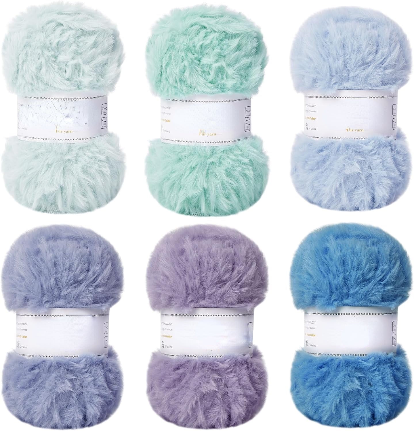 2 Skeins /6 Skeins Super Soft Fur Yarn Chunky Fluffy Faux Fur Yarn ...