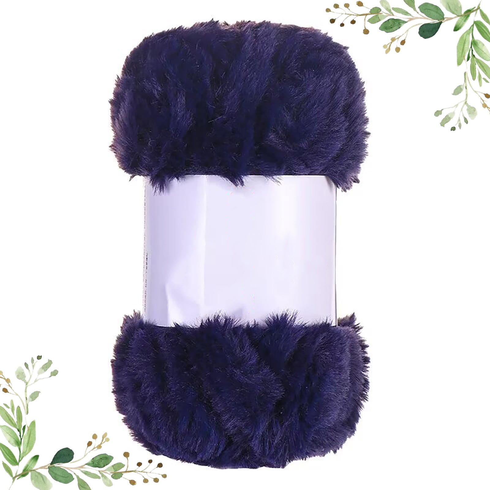 2 Skeins Chunky Faux Yarn Eyelash Yarn for Crochet - Navy Blue Color ...