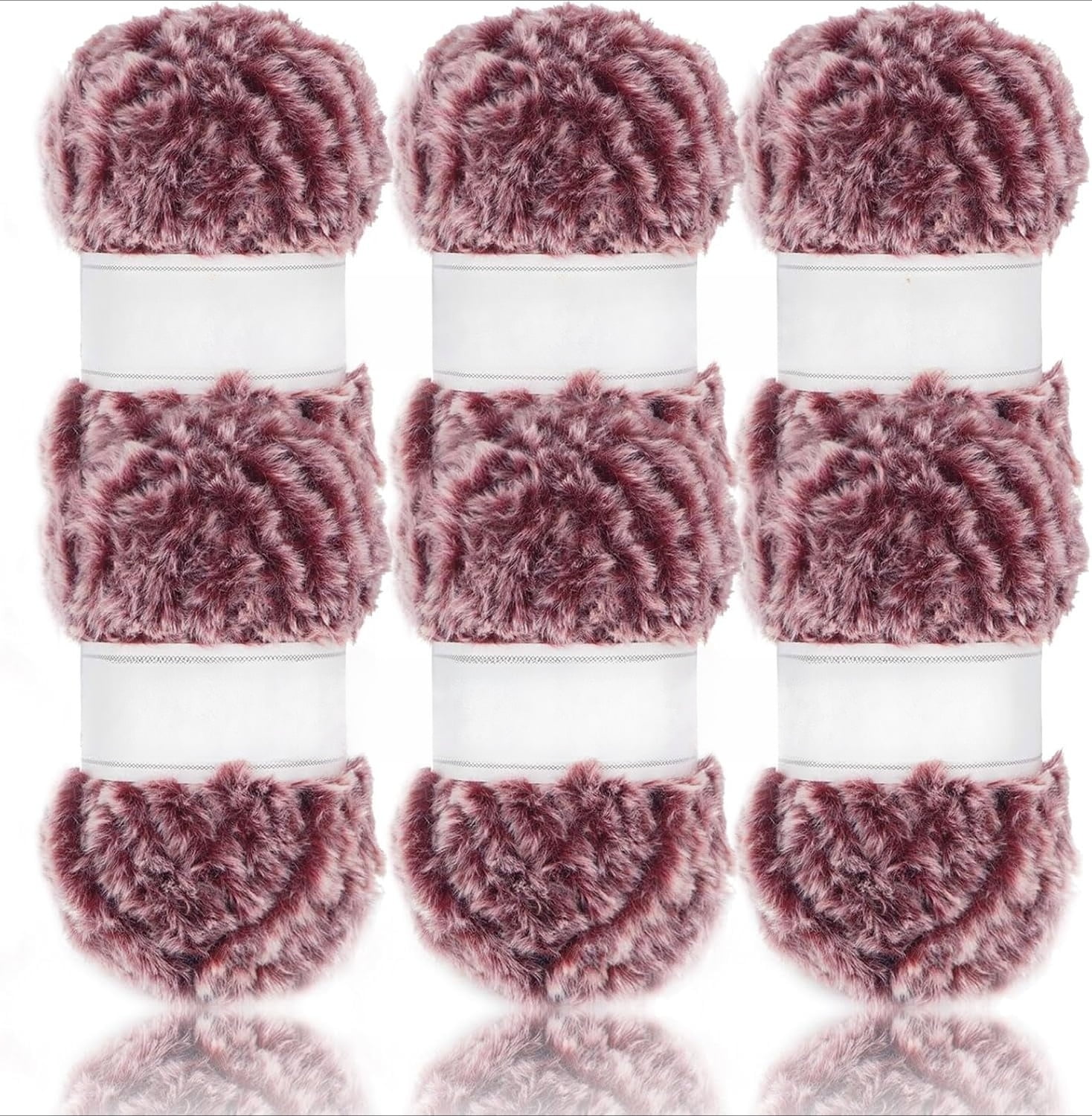 2 Skeins Faux Fur Yarn Super Soft, Chunky & Fluffy, Eyelash Yarn for ...