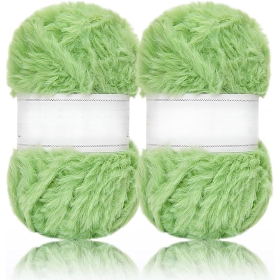 2 Skeins Faux Fur Yarn Super Soft, Chunky & Fluffy, Eyelash Yarn for ...