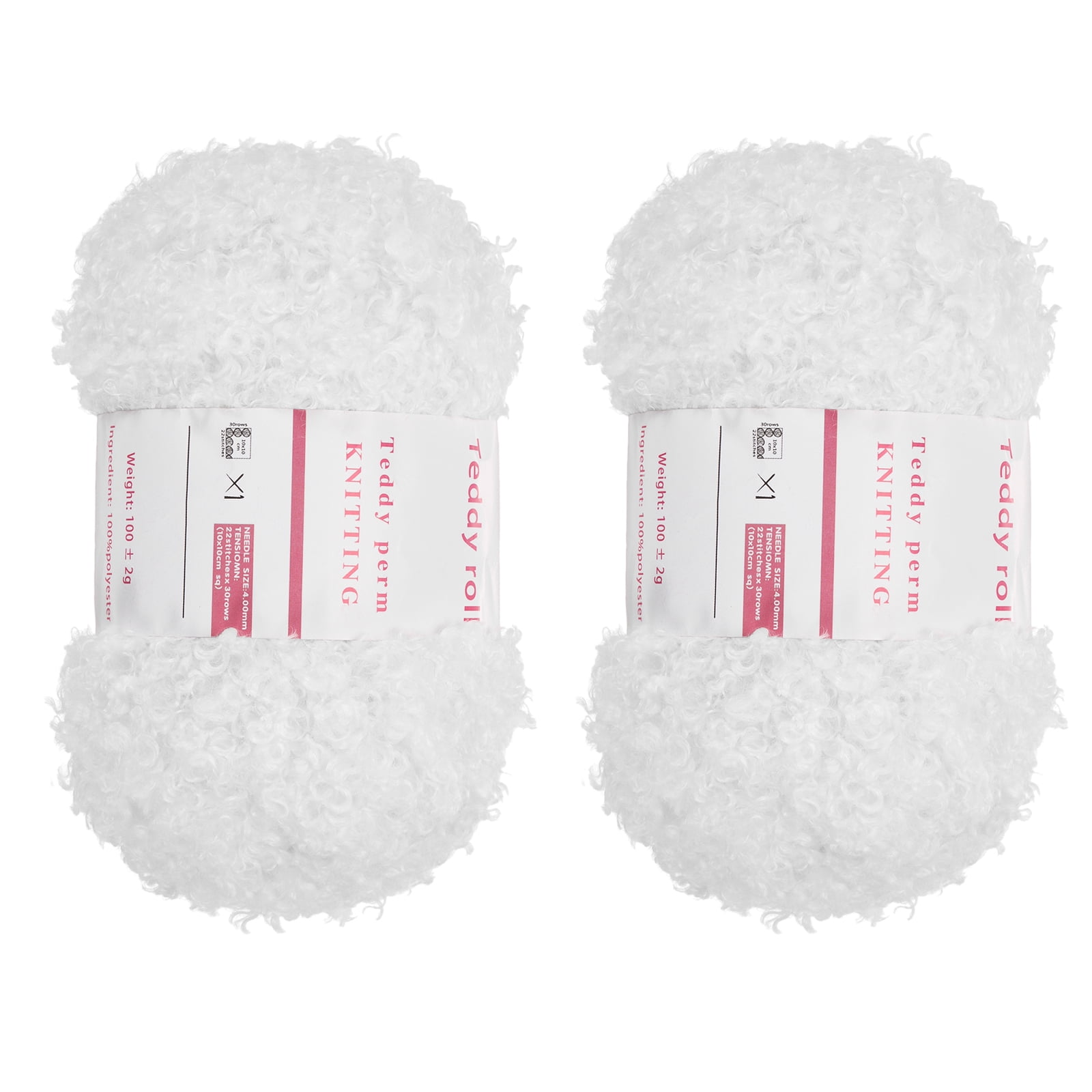 2 Skeins Fur Yarn Soft Fluffy Chunky Yarn Fuzzy Eyelash Yarn White for ...