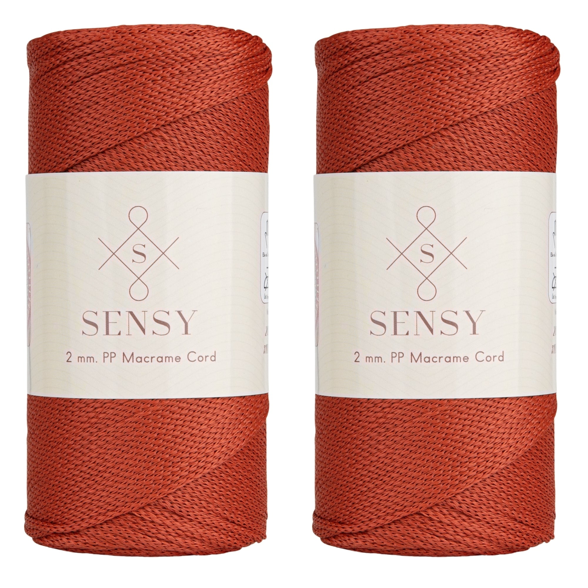 2 Skeins of Sensy Premium 2mm 251 Yards Polyester Rope 100% ...