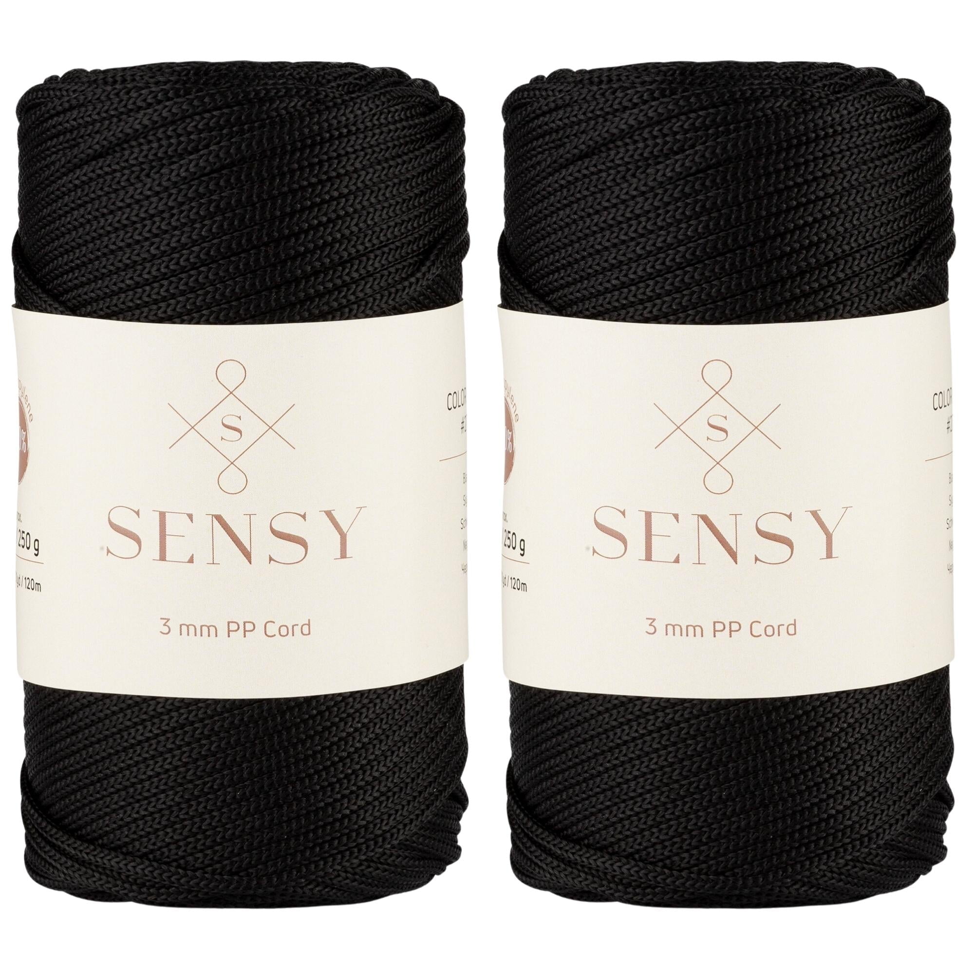 2 Skeins of Sensy Premium 3mm 131 Yards Polyester Rope 100% ...