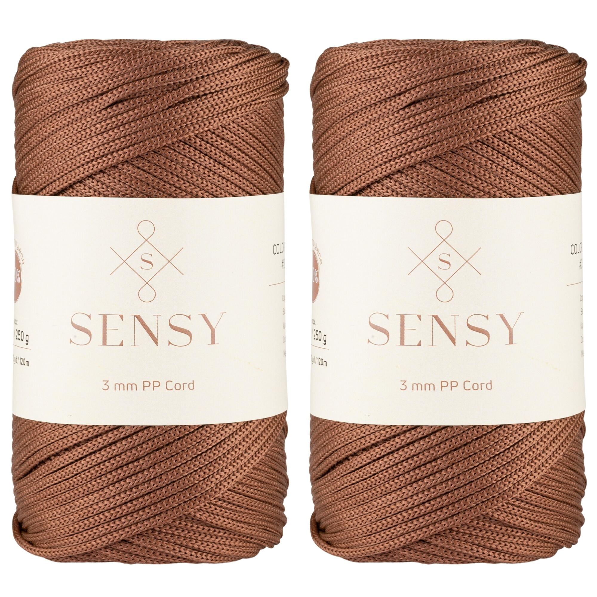 2 Skeins of Sensy Premium 3mm 131 Yards Polyester Rope 100% ...