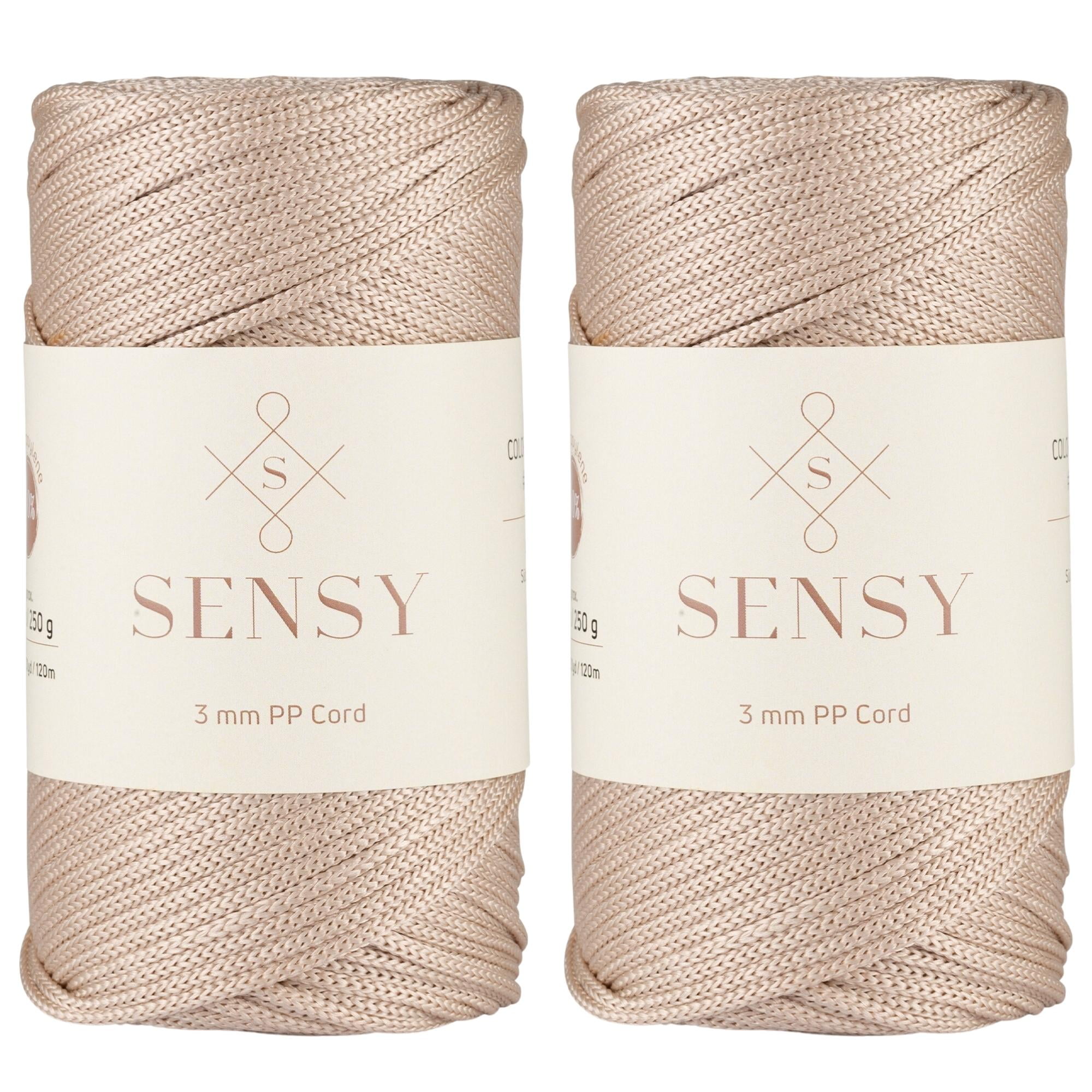 2 Skeins of Sensy Premium 3mm 131 Yards Polyester Rope 100% ...