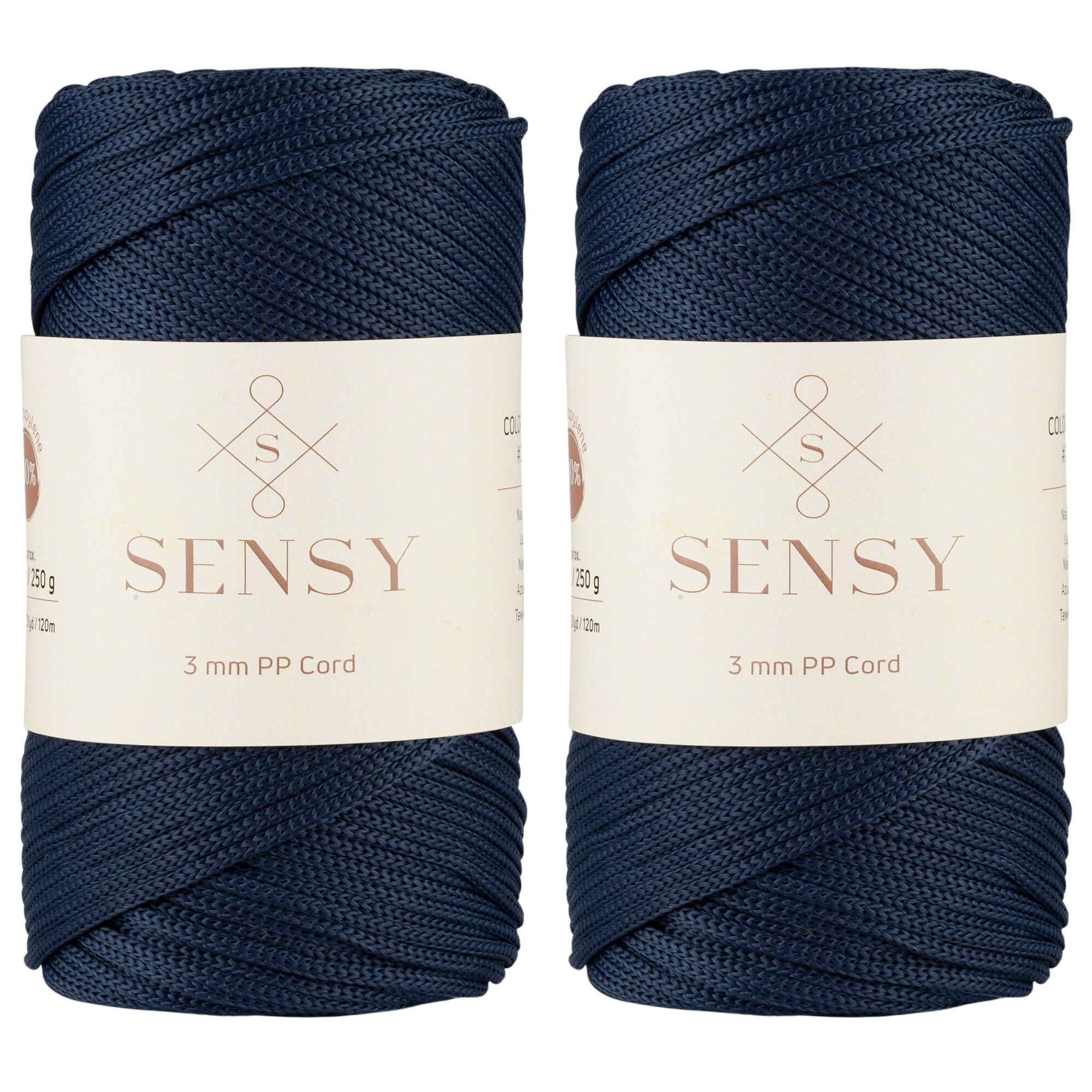 2 Skeins of Sensy Premium 3mm 131 Yards Polyester Rope 100% ...