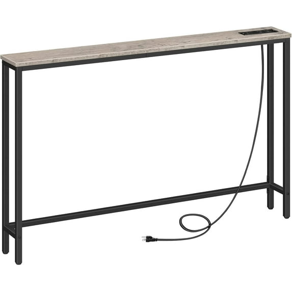 .2" Skinny Console Table with Power Outlets, 5.9" Behind Couch Table ...