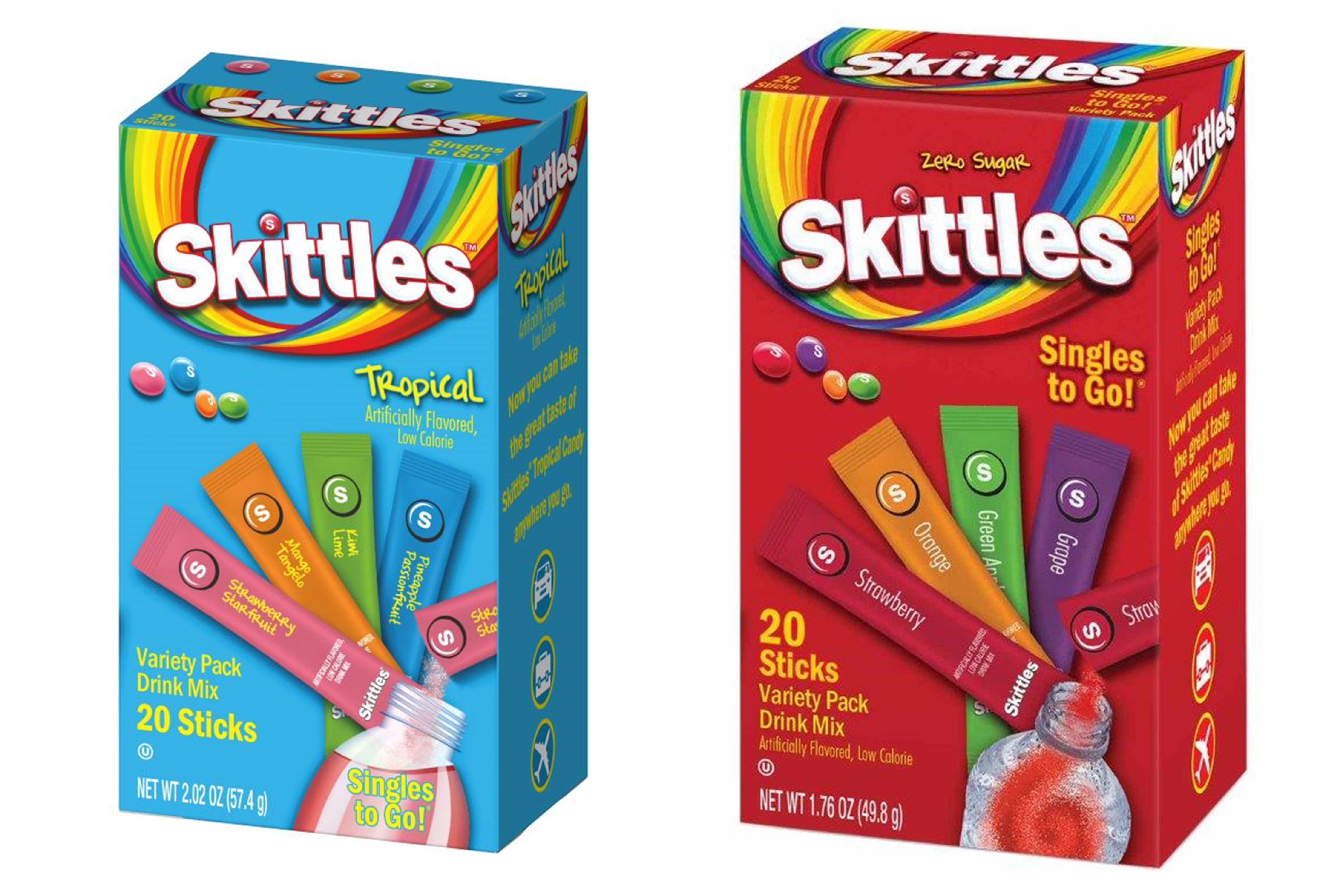2 - Skittles Singles To Go Drink Mix Variety Packs , 20ct Each (2 Boxes) - Walmart.com