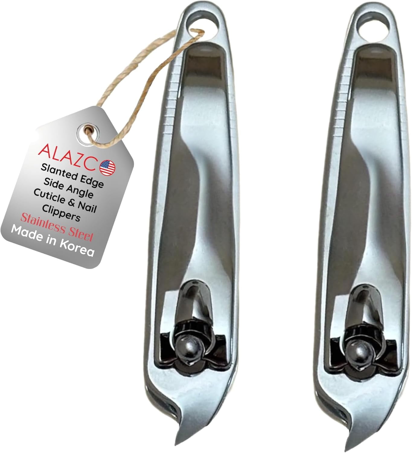 2 Slanted Edge Nail Clippers & Cuticle Trimmer Side Angle Clipper ...