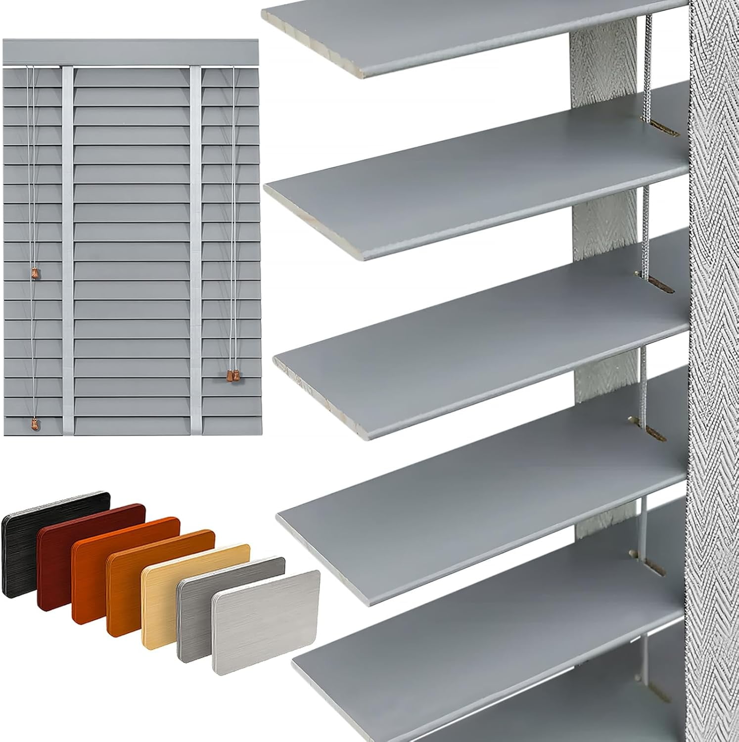 2" Slats Wood Blinds for Indoor Windows: Solid Wooden Blackout Blinds ...