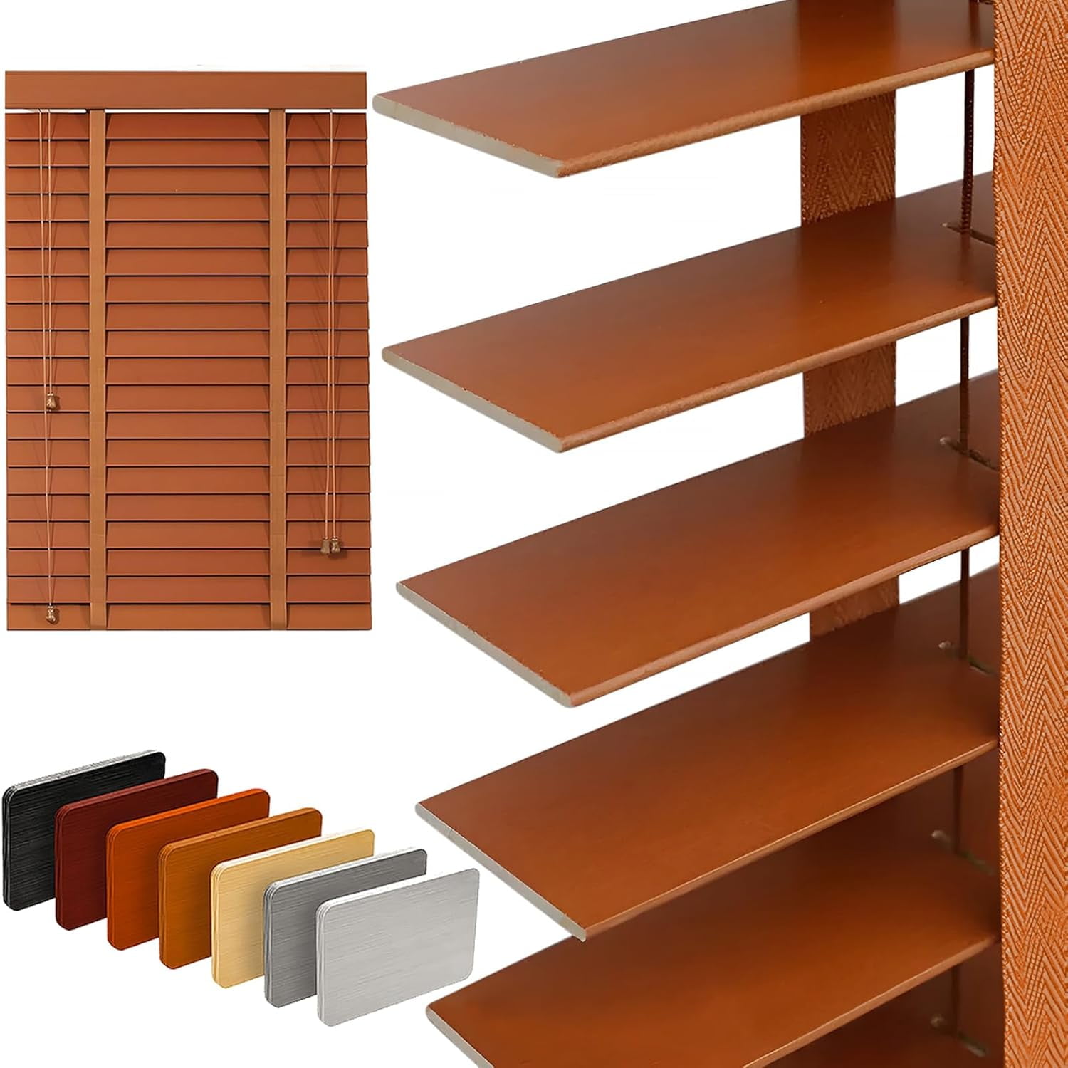 2" Slats Wood Blinds for Indoor Windows: Solid Wooden Blackout Blinds ...