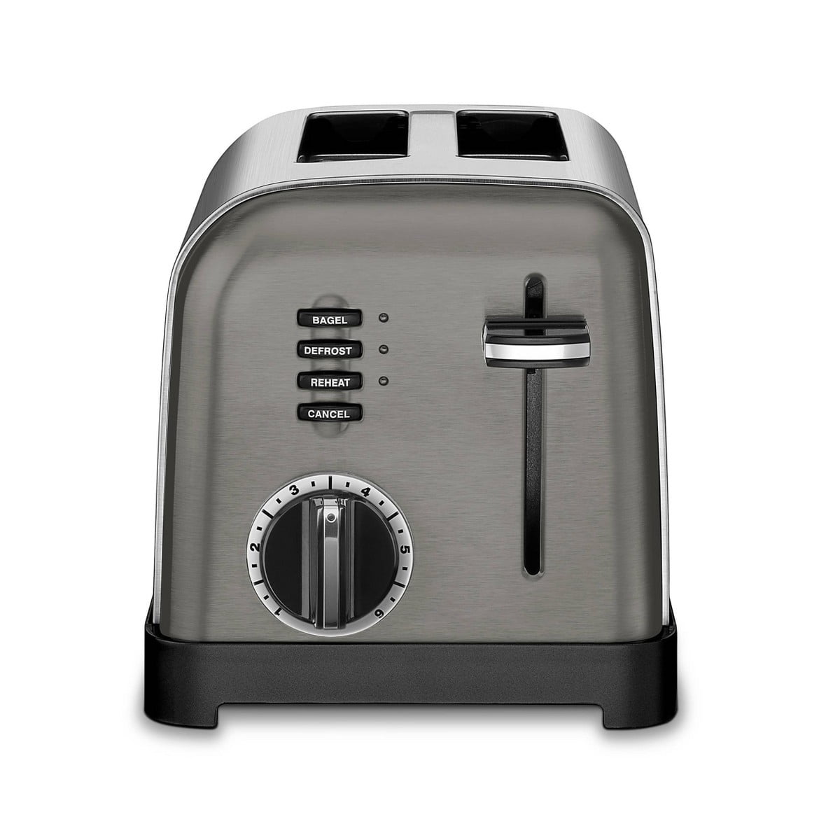 2-Slice Classic Toaster - Black Stainless Steel, 6-Setting, Bagel ...