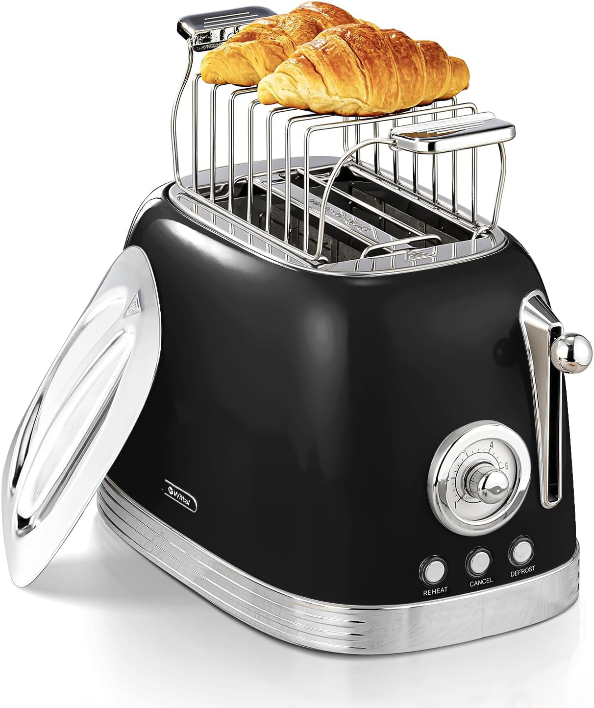 2 Slice, Retro Roaster, Bagel Toaster, With Stainless Steel Lid, With ...