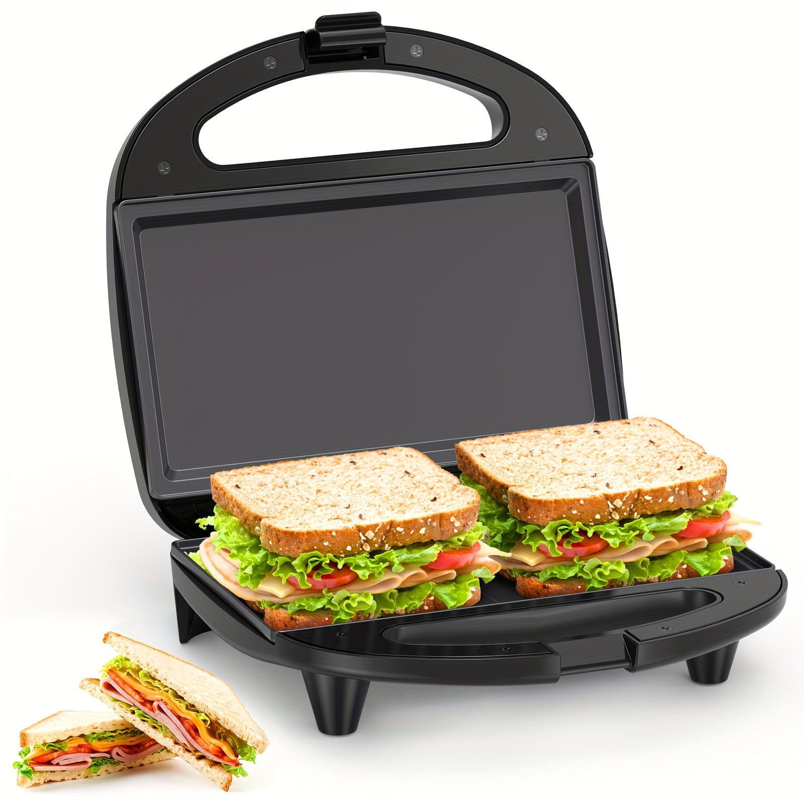 This 2-Slice Sandwich Maker Features Non-Stick Plates, Indicator Lights ...
