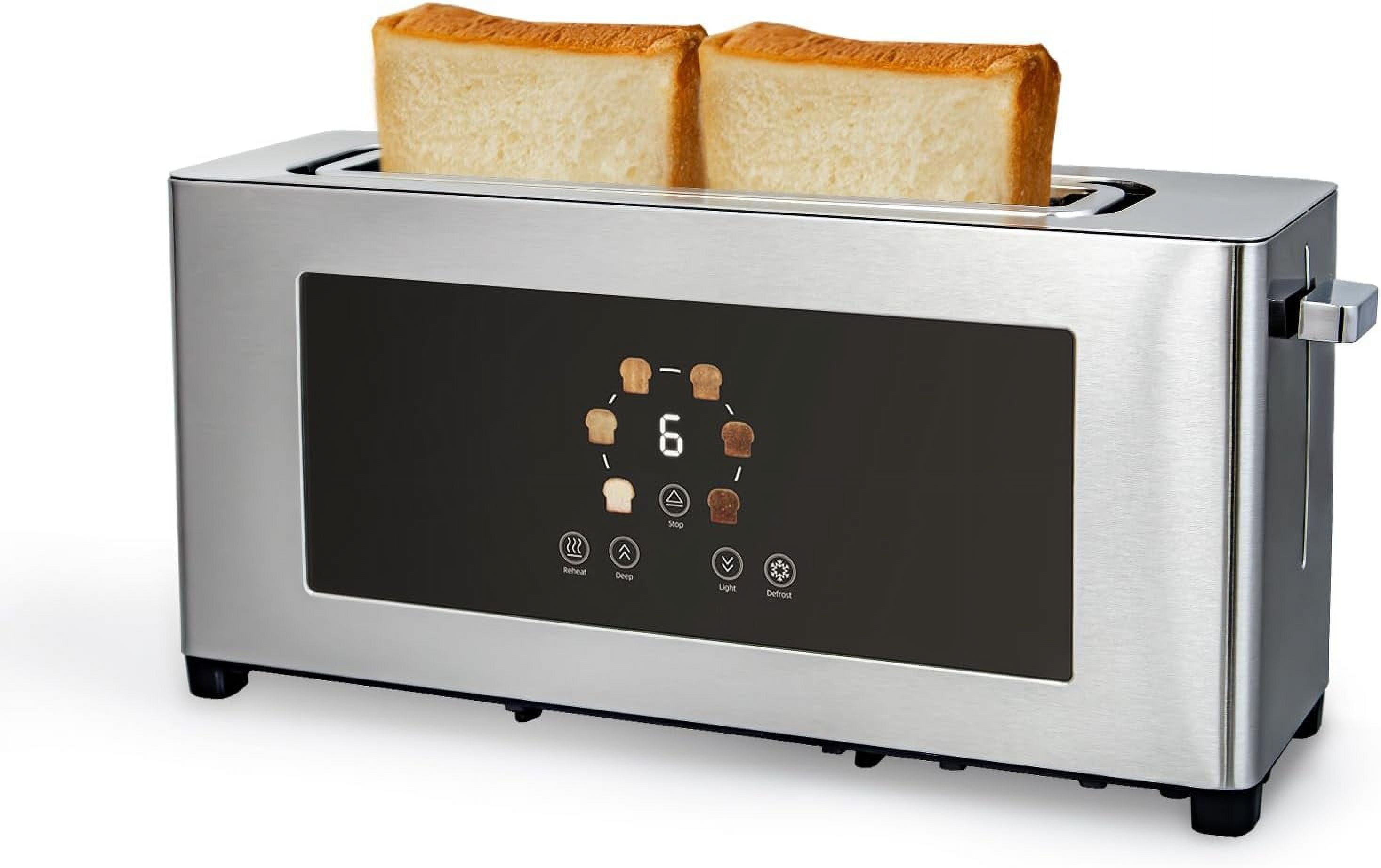 2-Slice Slim Stainless Steel Toaster - Touch Screen, 1.6" Wide Long ...