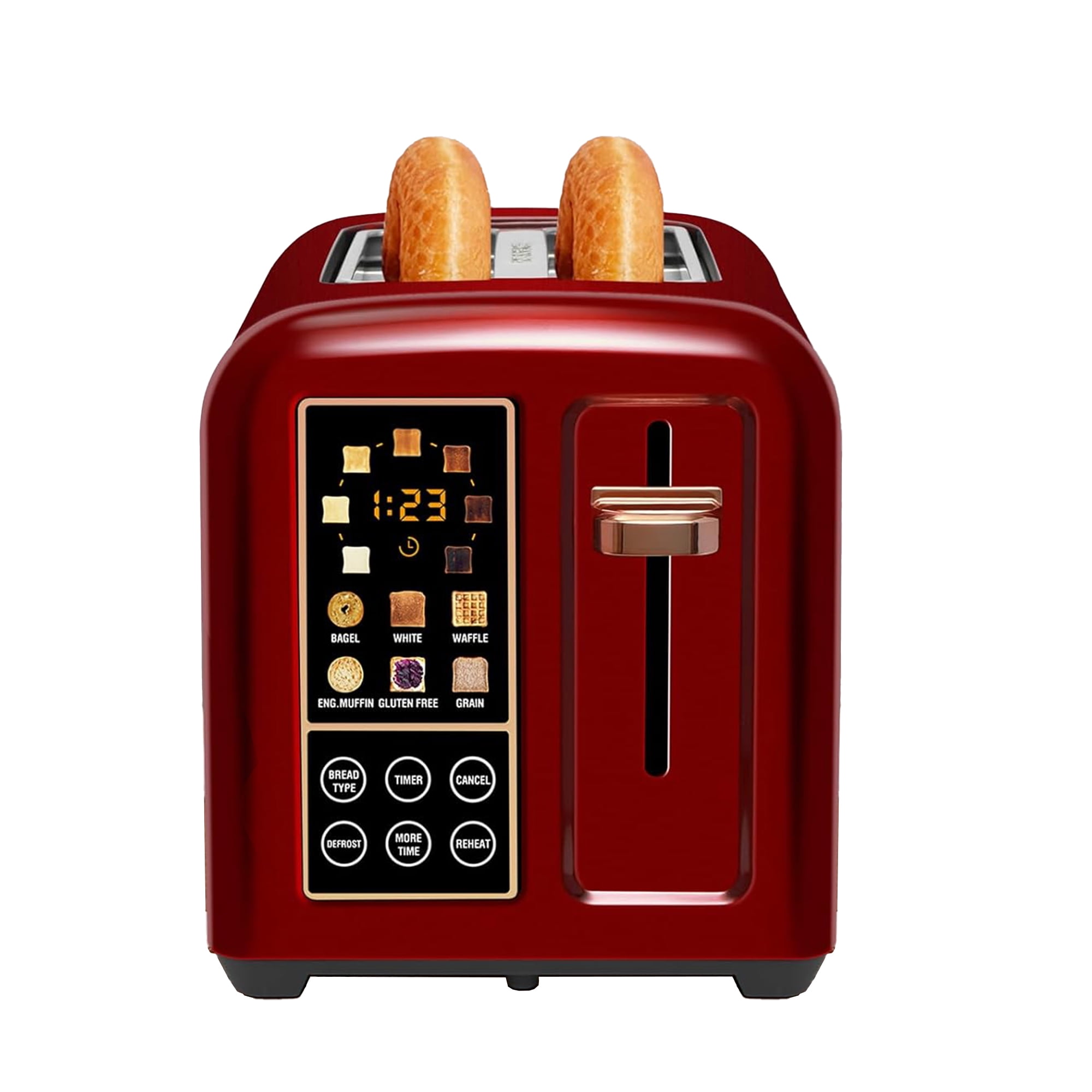 2 Slice Touchscreen Toaster -Stainless Steel Toaster with 1.4'' Wide ...