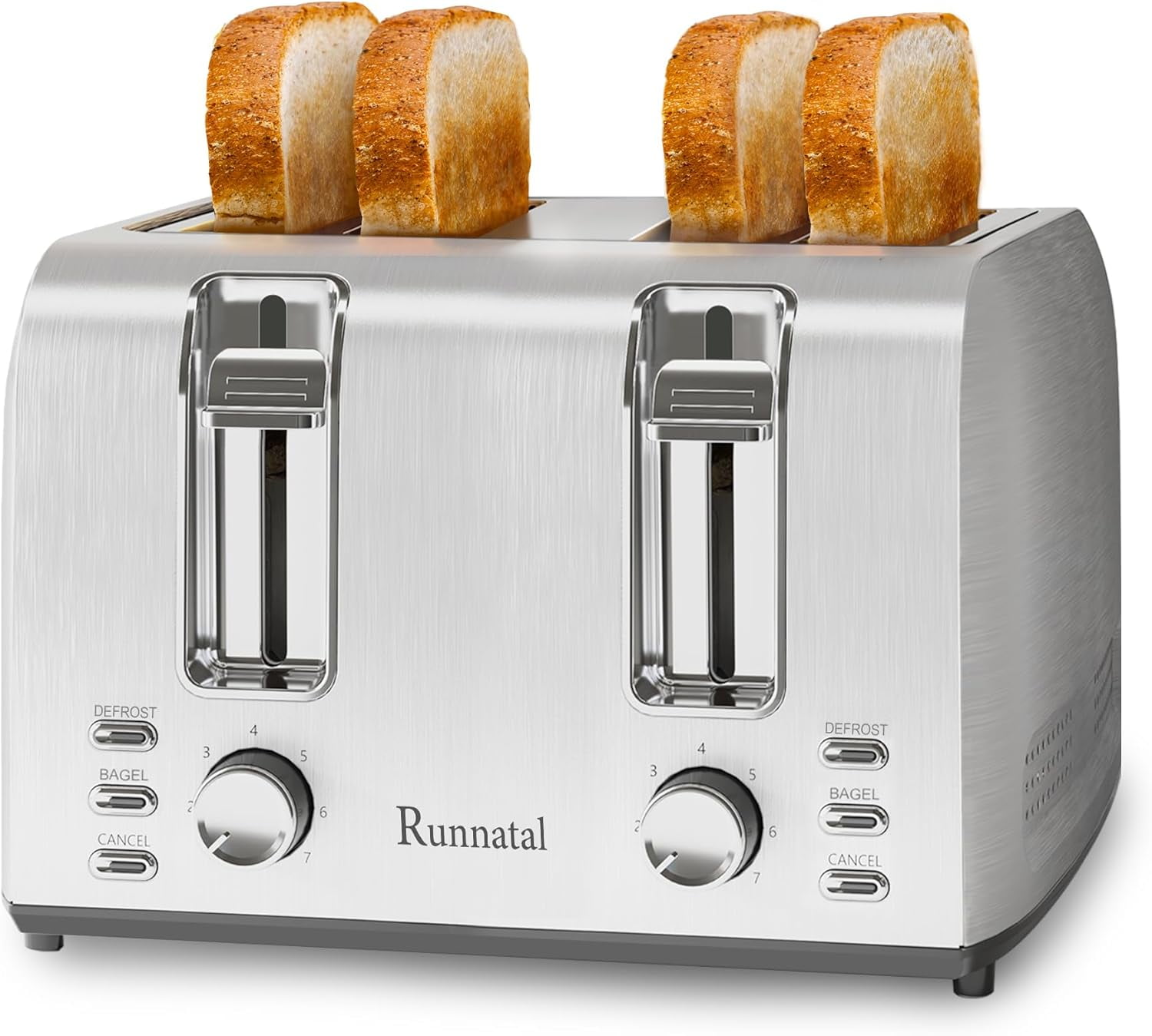 2 Slice Toaster, 100% Stainless Steel, Wide Slot Toaster ...