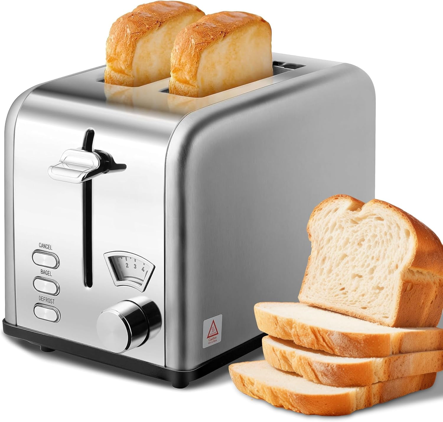 2-Slice Toaster, 5 Browning Setting and 3 Function: Bagel/Defrost ...