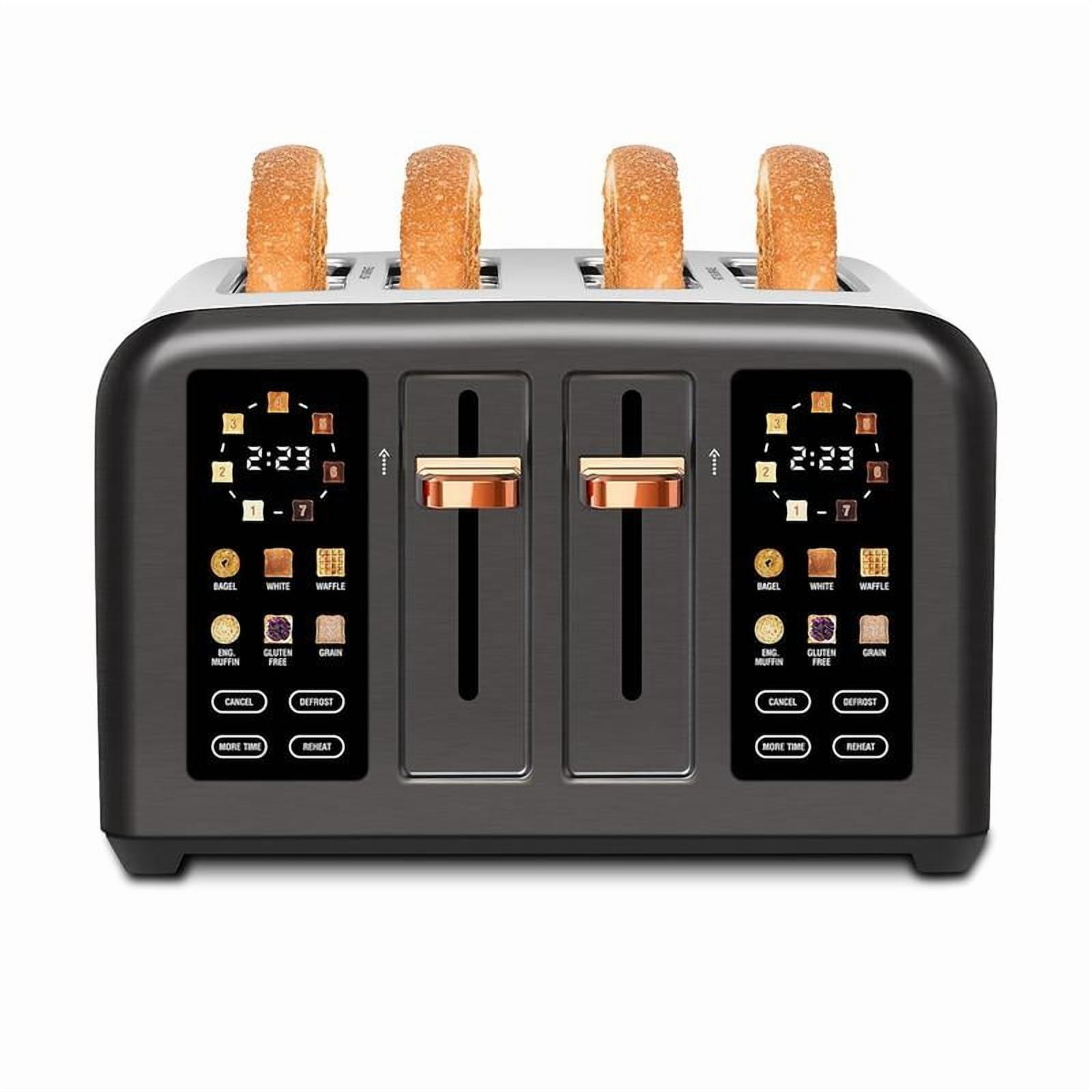 2 Slice Toaster for Breakfast, Stainless Steel with LCD Display & Touch ...