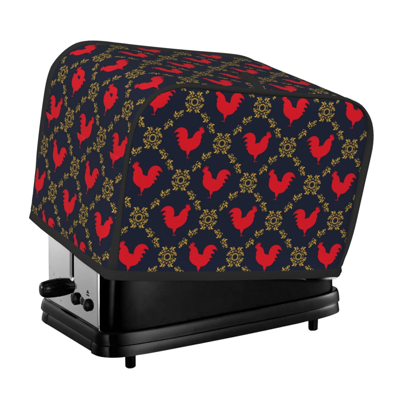 2 Slice Toaster Cover with Pockets - Artistic Chicken Red Water Proof ...
