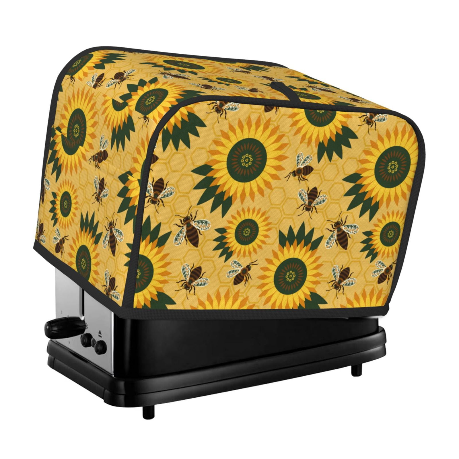 2 Slice Toaster Cover with Pockets - Bees and Sunflowers A Water Proof ...