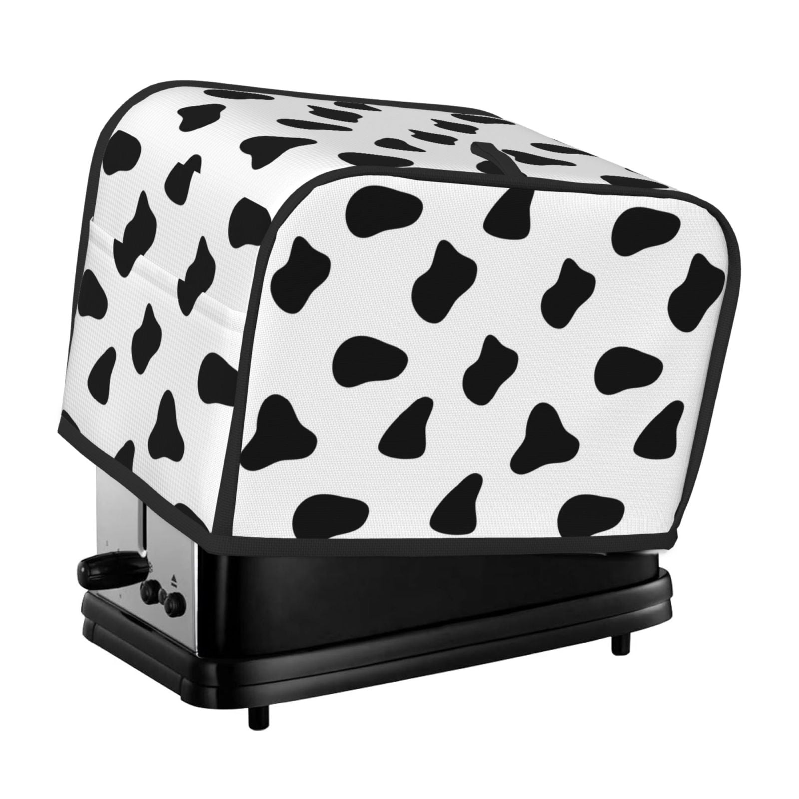 2 Slice Toaster Cover with Pockets - Black White Cow Print Water Proof ...