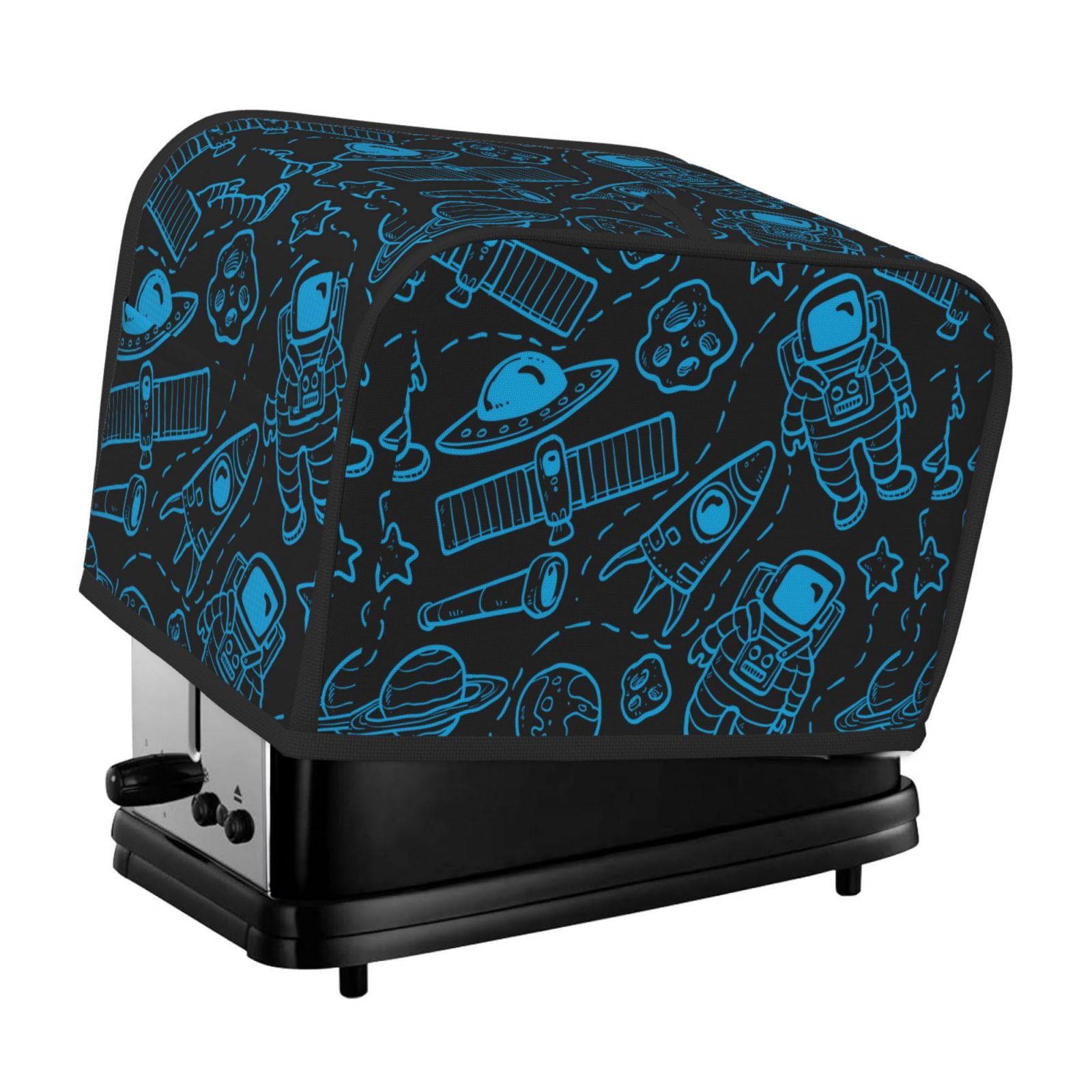 2 Slice Toaster Cover with Pockets - Blue Astronaut Space Doodles Water ...