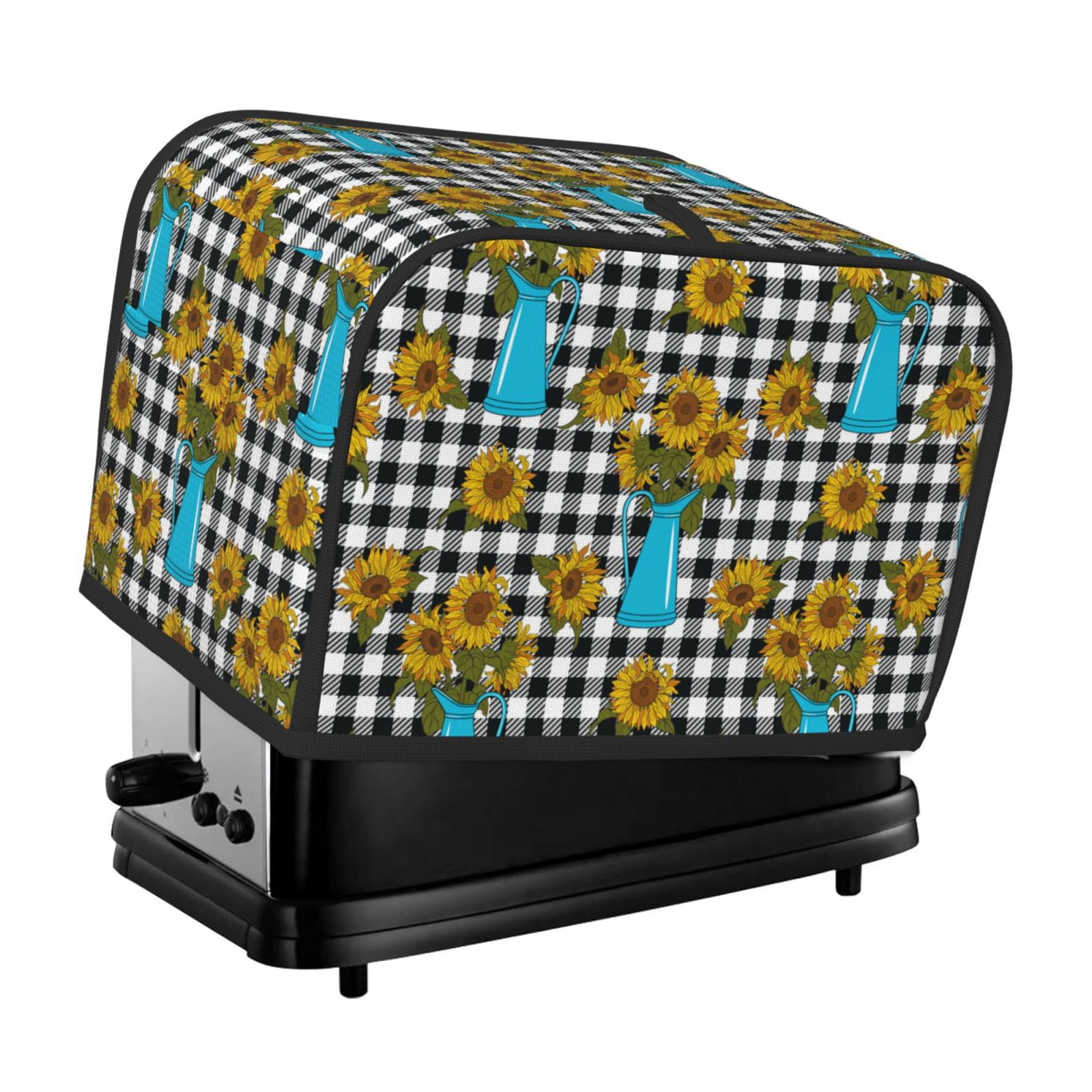 2 Slice Toaster Cover with Pockets - Bright sunflowers jug buffalo ...