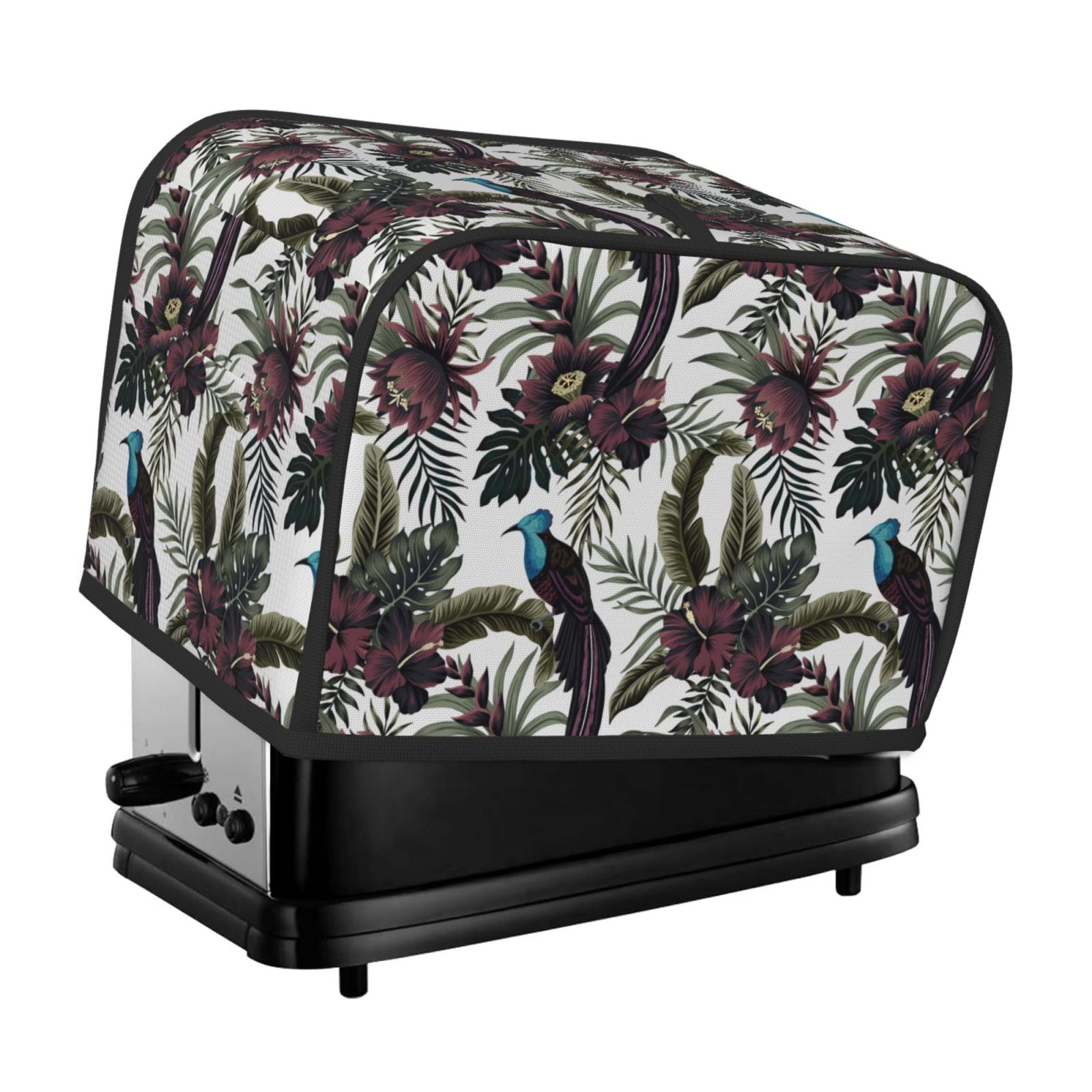 2 Slice Toaster Cover with Pockets, Brown Cute Bird of Paradise Bread ...