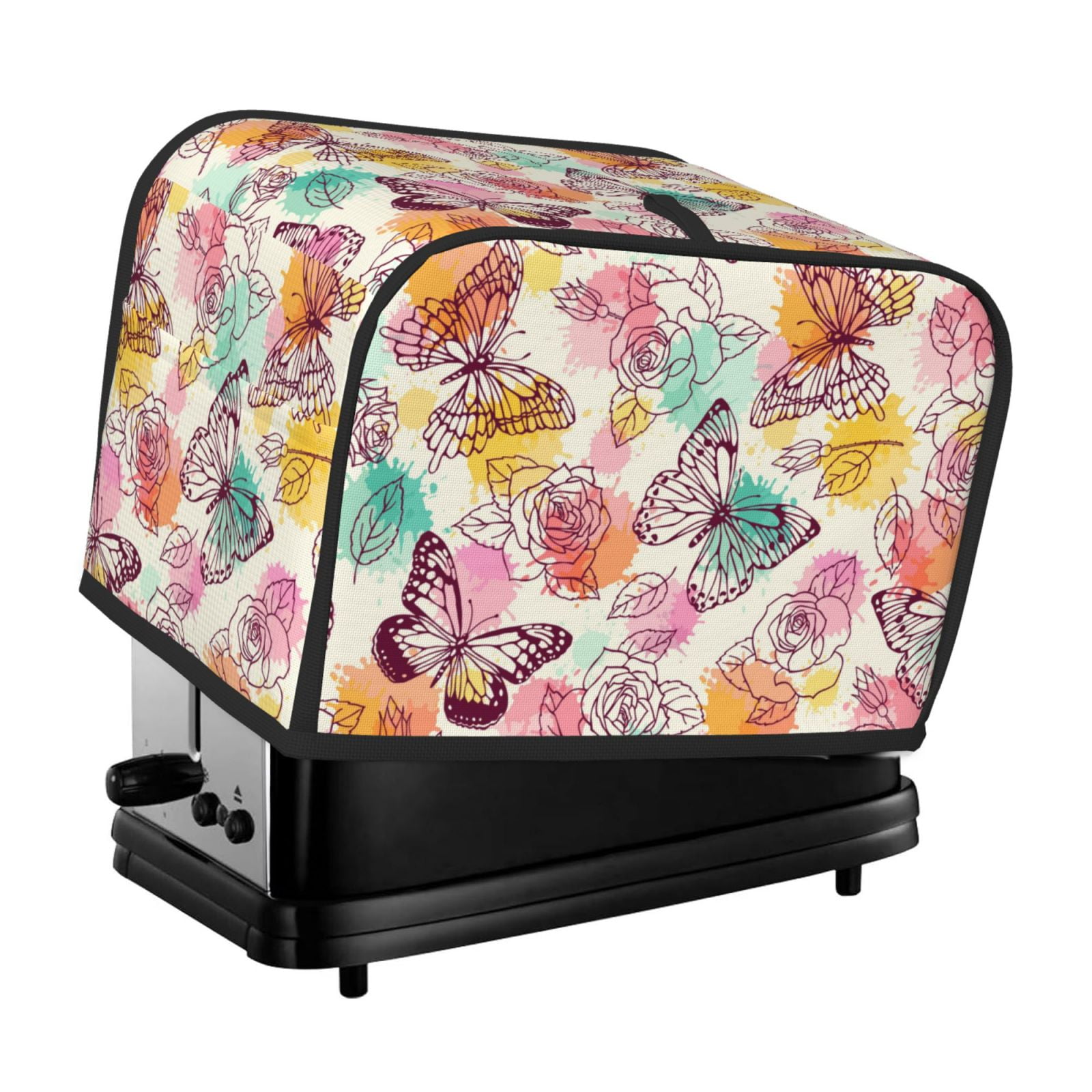 2 Slice Toaster Cover with Pockets - Butterflies and Roses Water Proof ...