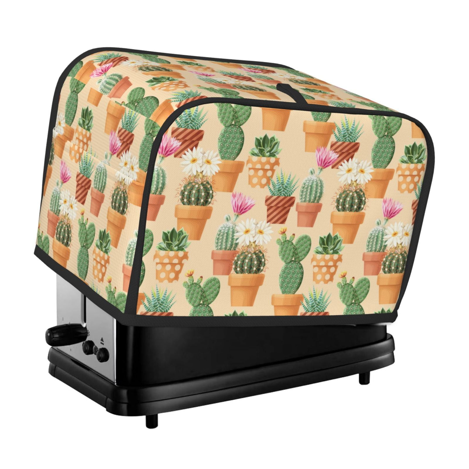 2 Slice Toaster Cover with Pockets - Cactus blooming potted plant Water ...