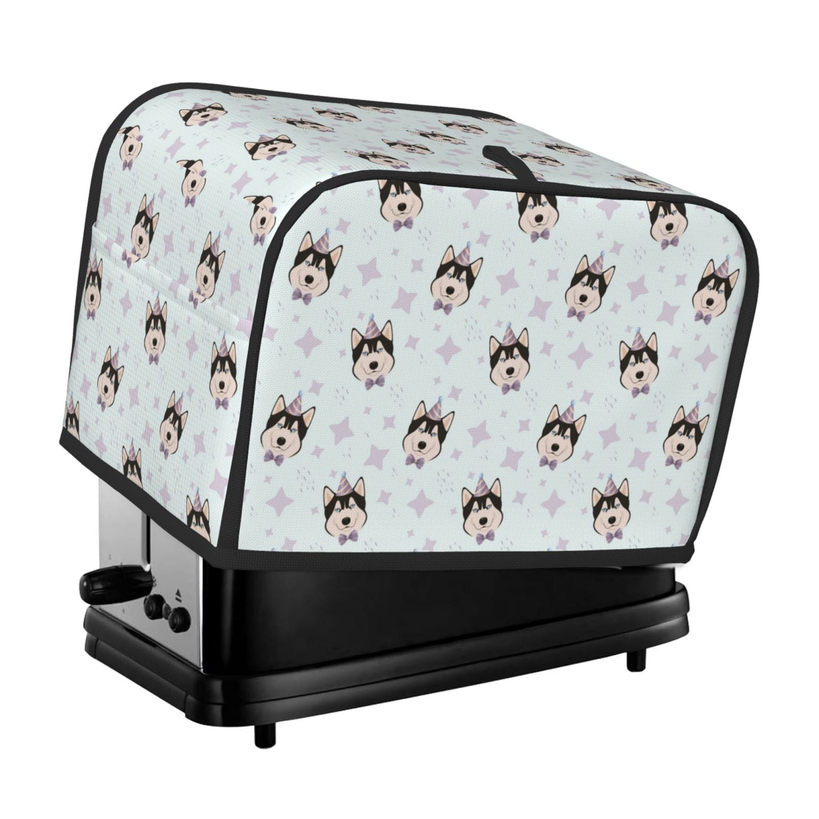2 Slice Toaster Cover with Pockets, Cartoon Cute Husky Dog Gift Star ...